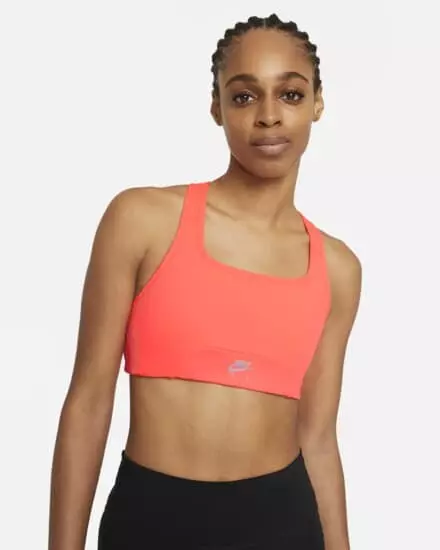 Air Dri Fit Swoosh One Piece Padded Sports Bra ຮອງຮັບຂະຫນາດກາງທີ່ມີການຕັດອອກ PF2HZB