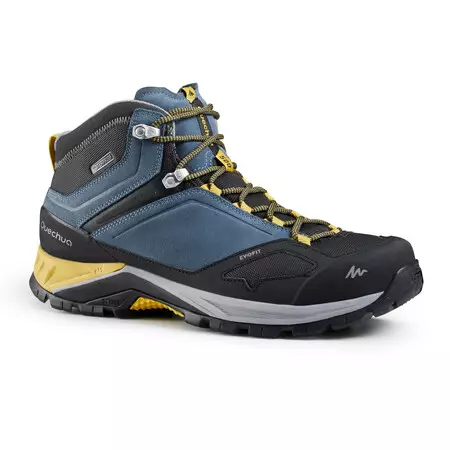 Quechua Mh500 Men's Waterproof Mountain and Trekking Boots ពណ៌ខៀវលឿង