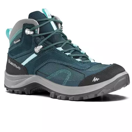 Botes De Montana I Trekking Impermeables Dona Quechua Mh100 Blau Cana Media