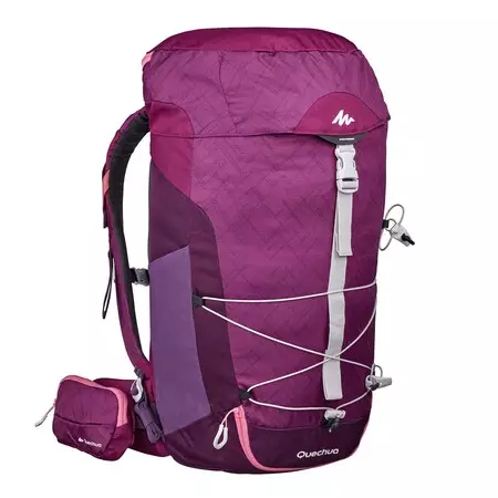 Mochila pequena montanha e trekking Quechua MH100 30 litros Violet Woman