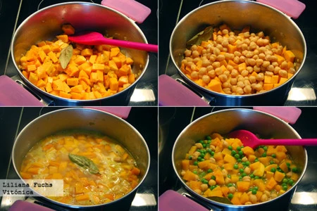 Chickpeas Pumpkin Peas Steps