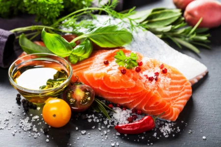 Salmon, oil and other rich foods