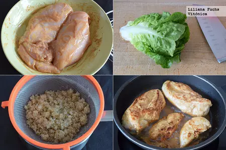 Salad Ayam dan Quinoa. Langkah-langkah