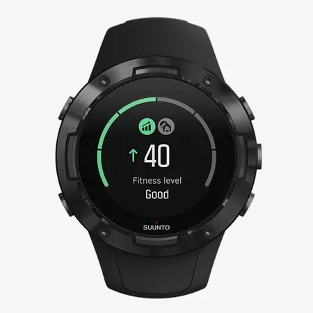 Ss050299000 Suunto 5 G1 ഓൾ ബ്ലാക്ക് ഫ്രണ്ട് വ്യൂ ഫിറ്റ്നസ് ലെവൽ മെച്ചപ്പെടുത്തുന്നു 01