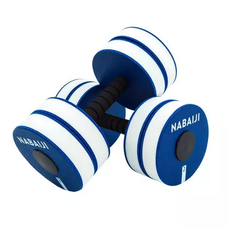 Paar Aquagym Aquafitness Wit Blauwe Aquatic Foam Gewichten