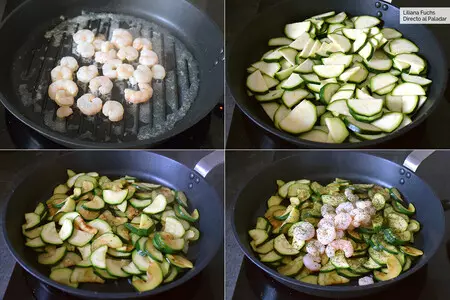 Sauteret courgette step step