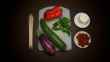 Siken vegetable skewers - mga sangkap