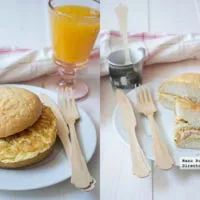 Omelet met tomaat, kaas en ham