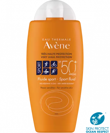 Eau Thermale Avene Suncare Brand Website Fluid Sport 50 Meget høj beskyttelse 100ml Skin Protect Ocean Respect Pa 44109