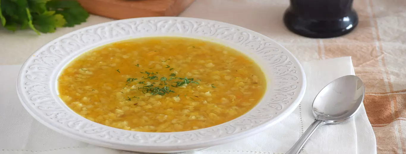 Græskar, røde linser og brune rissuppe: Sund, trøstende, vegansk, komplet opskrift