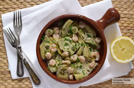 artichokes with prawns