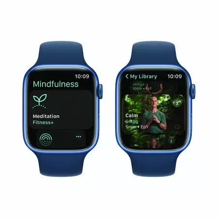 Mindfulness-app en Apple Fitness-meditatie op horloge