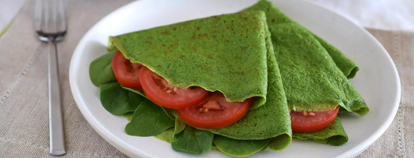 Gluten-gratis Spinat an Haferflocken Fitness Pancakes. Einfach an einfach gesond Rezept