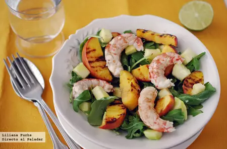 Salade de crevettes aux nectarines