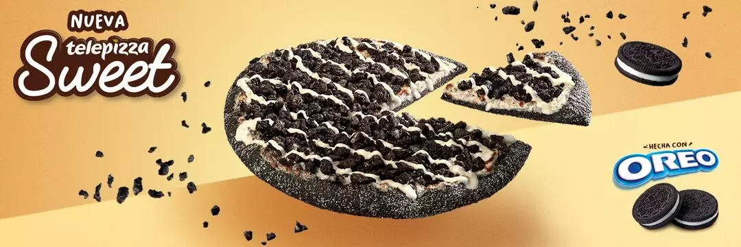 Sukero, saturitaj grasoj kaj karbonhidratoj: ĉio, kion vi metas en vian korpon, se vi mendas la novan Dolĉan picon kun Oreo de Telepizza