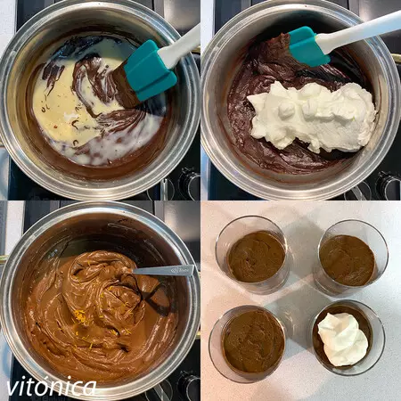 Pencuci mulut Coklat dan Yogurt. Langkah-langkah