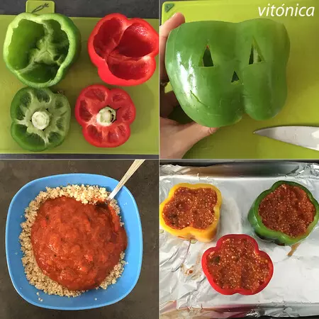 हॅलोविन peppers. पायऱ्या