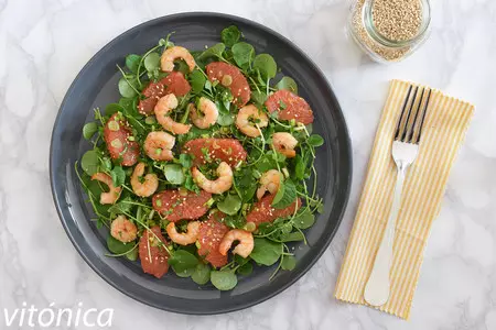 Grapefruit jeung Prawn Salad