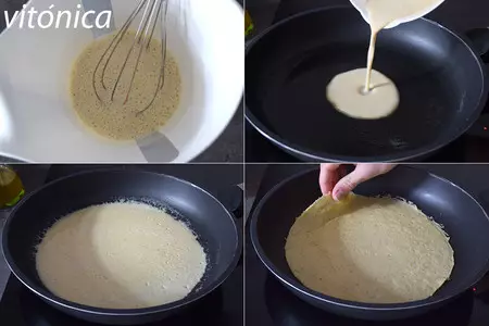 pancakes លំហាត់ប្រាណ។ ជំហាន