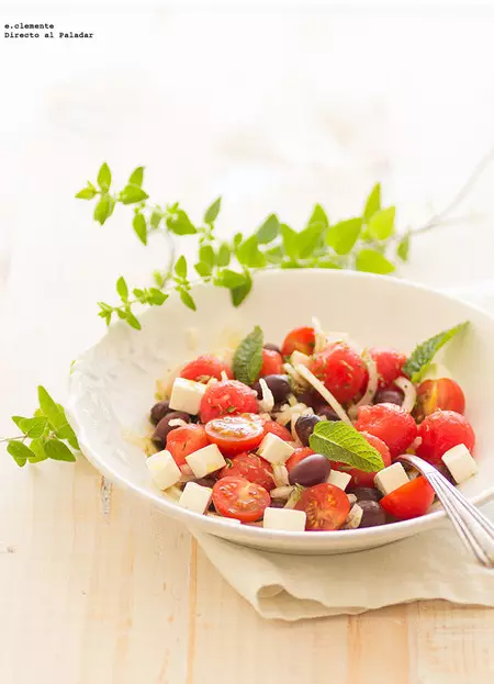 ensaladas mediterráneas de sandía