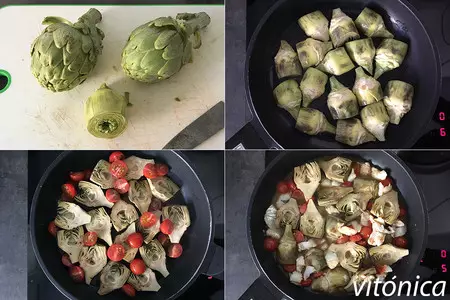 Artichokes nga adunay Cod. Mga lakang