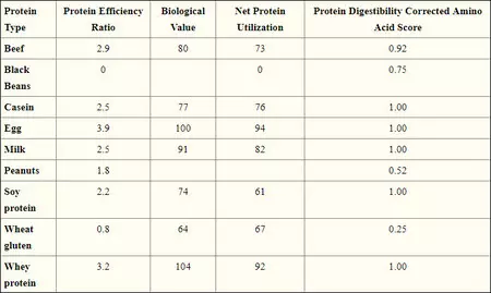 Protein Table