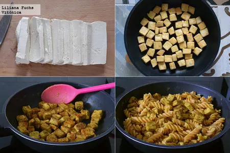 Tofu med linspasta. Steg